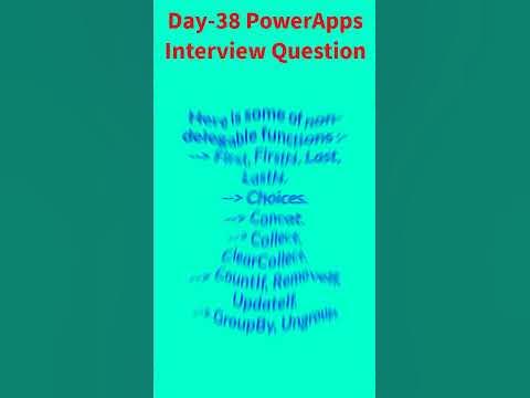 Day 38 powerapps interview questions and answers | Non-Delegable functions in powerapps #shorts ...
