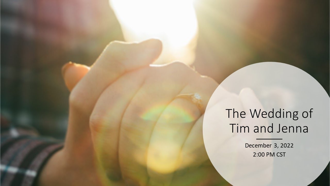 Wedding of Timothy Hilditch and Jenna Houk - YouTube