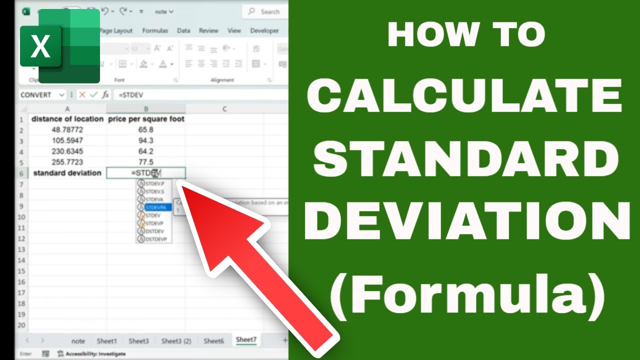 How to Calculate STANDARD DEVIATION Deviation in Excel | Standard ...
