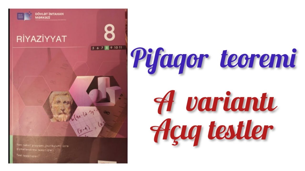 Pifaqor teoremi. A variantı( açıq testlər). #8cisinif. #riyaziyyat ...