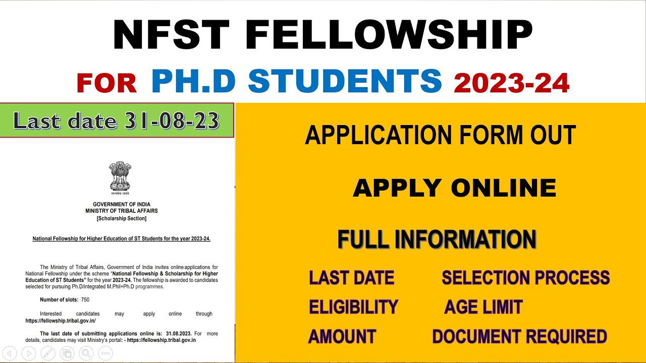 NFST 2023 | National Fellowship for Scheduled Tribes 2023 | National ...