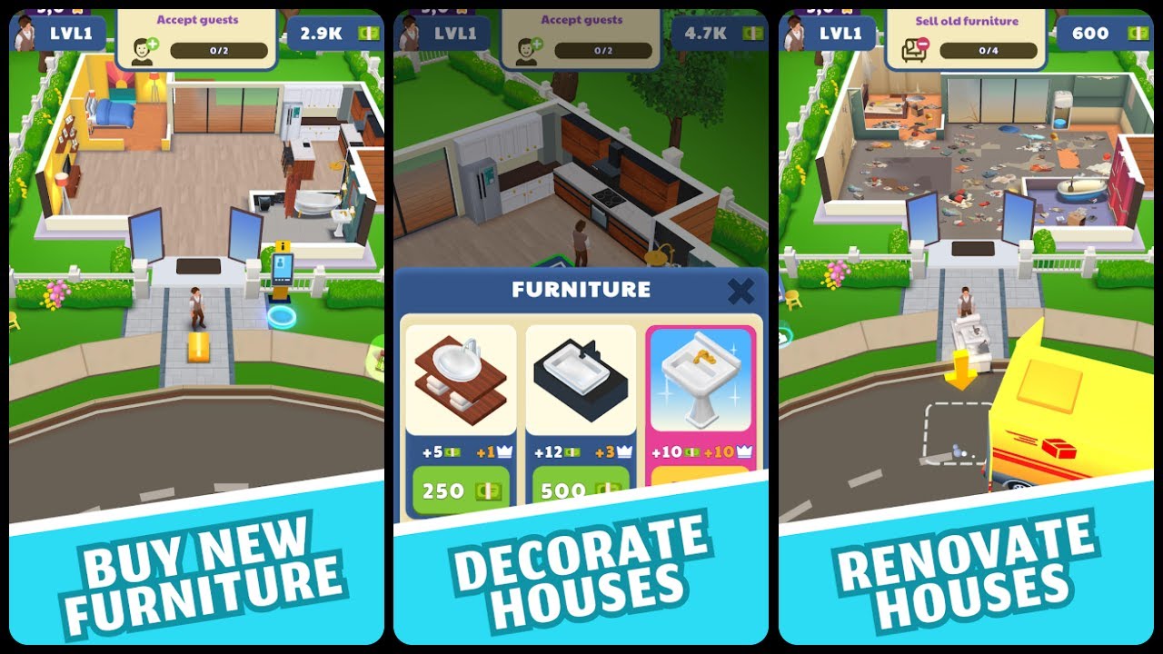 Idle Makeover: Home Design game Gameplay Video for Android - YouTube