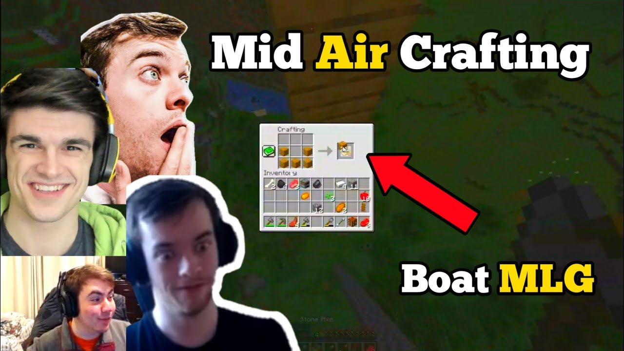 Gamer's reaction on Speedrunner vs 5 hunters ( Mid air Crafting Boat ...