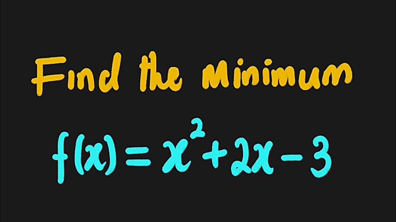 How To Find The Maximum And Minimum Value Of Quadratic Function YouTube