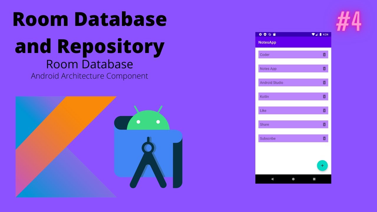 #4 Notes Taking App using Room Database | Creating Room Database and ...
