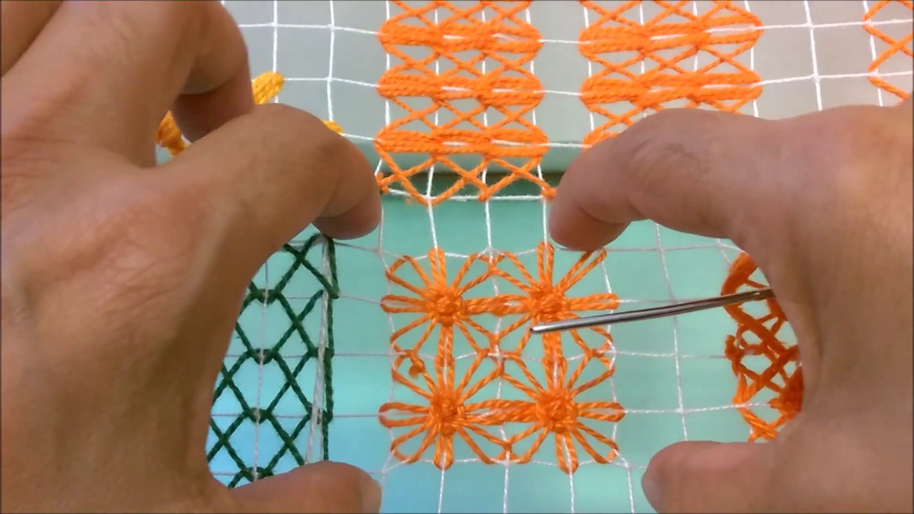 Bordado Filé: Aula 12 - Ponto jasmim descoberto - YouTube