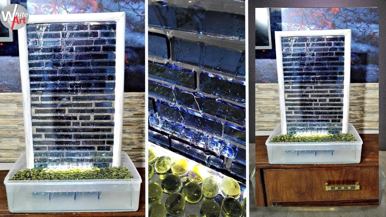 How to make Modern Glass Tabletop Fountain | DIY Unique Waterfall ...