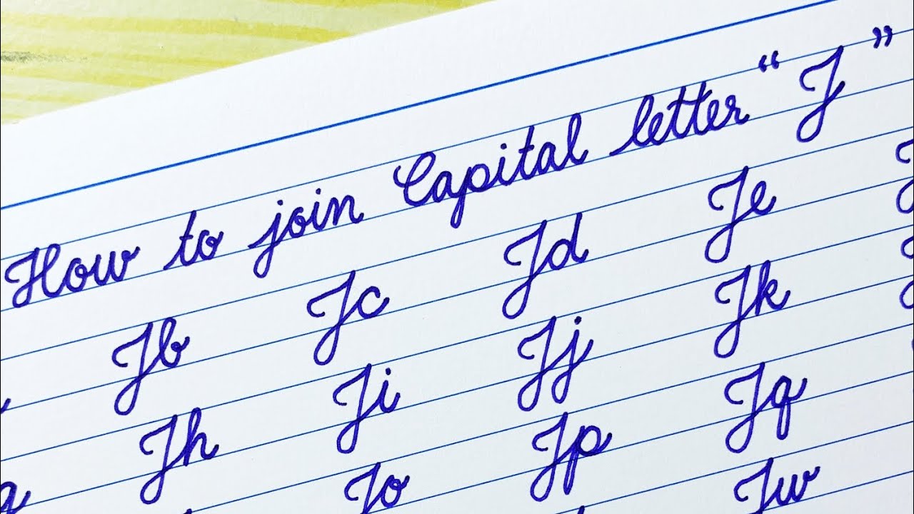 How to Write Capital letter J join to small letters a to z in cursive ...