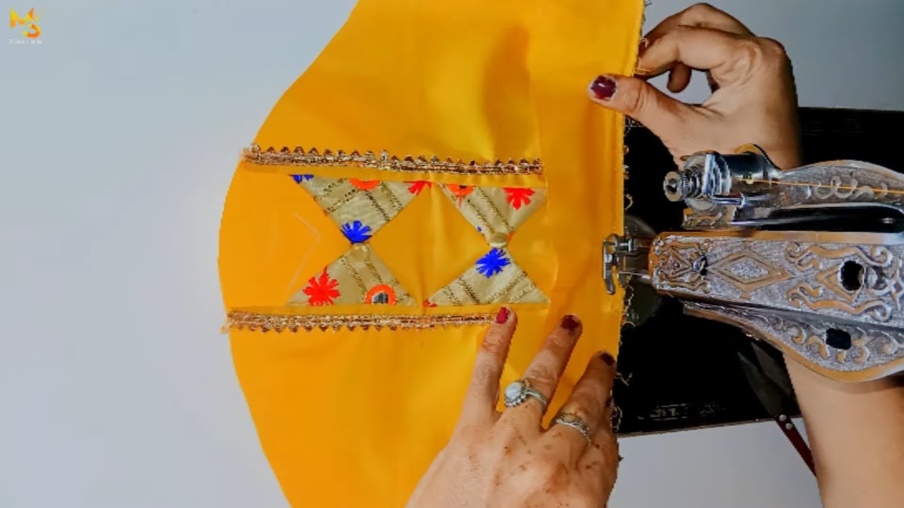 How to make diamond design on sleeve without cutting? - YouTube