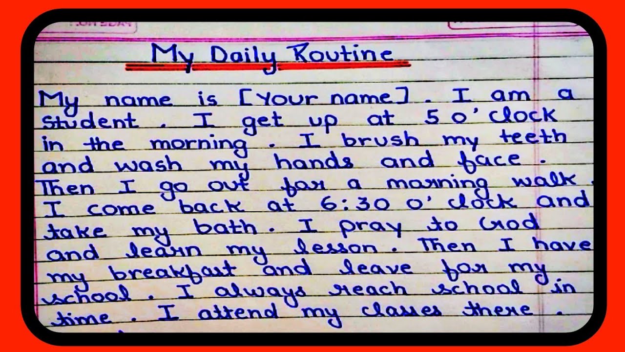 Essay on my daily routine in english || My daily routine - YouTube