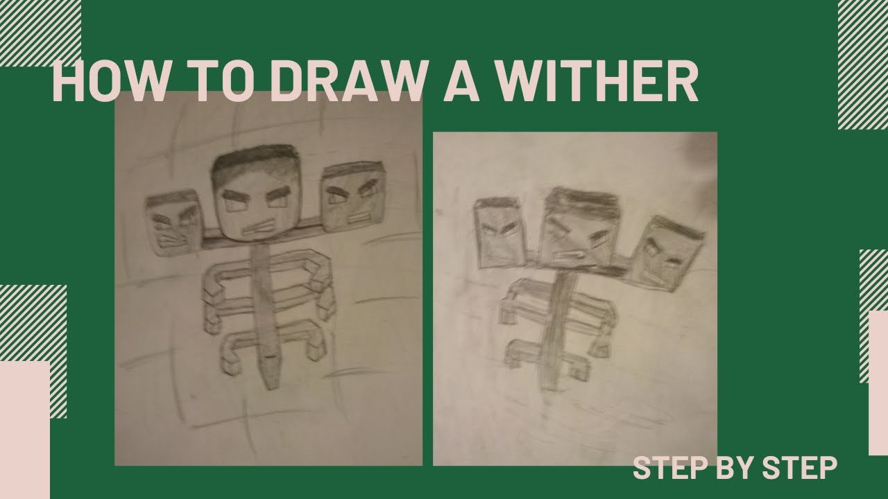 How to Draw the Wither from Minecraft || Step by Step - YouTube