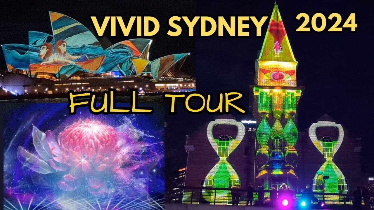 Vivid Sydney 2024 full walking tour light show, music, and food - YouTube