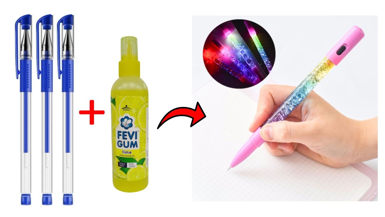 DIY Glitter Pen | How to Make Lava Glitter Lava Pen at Home - YouTube