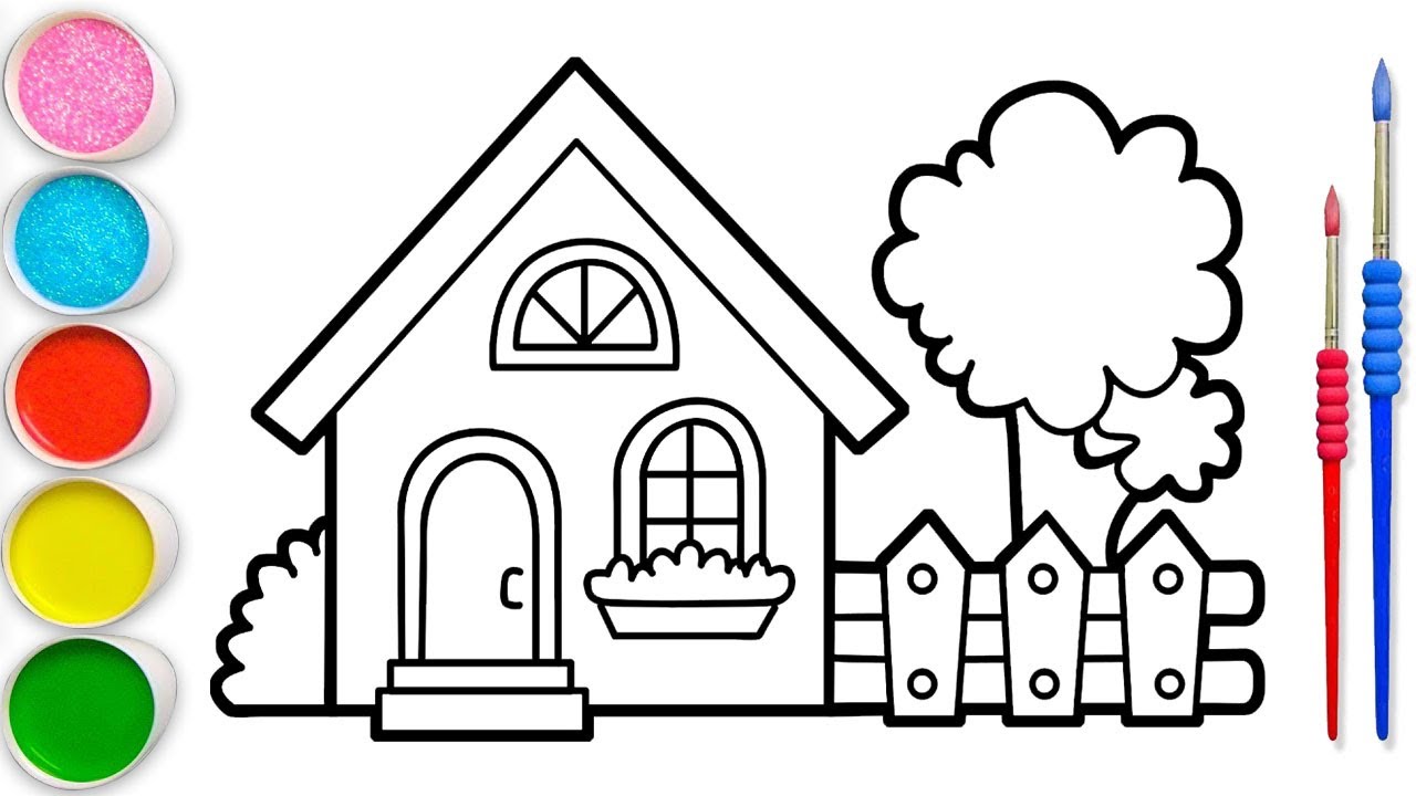 How To Draw A House Step By Step | House Drawing For Kids | Super Easy ...