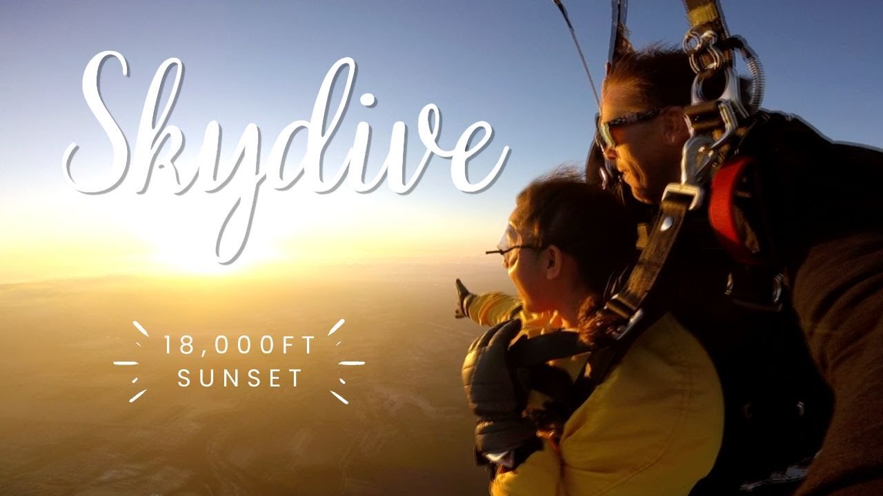 First Time Skydiving 18,000ft at SUNSET | Best Tandem of the Day - YouTube