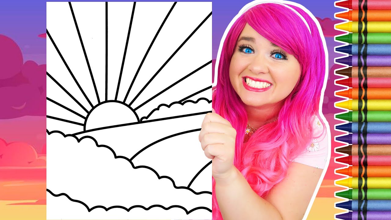 Coloring a Sunset 🌅 Crayola Crayons - YouTube