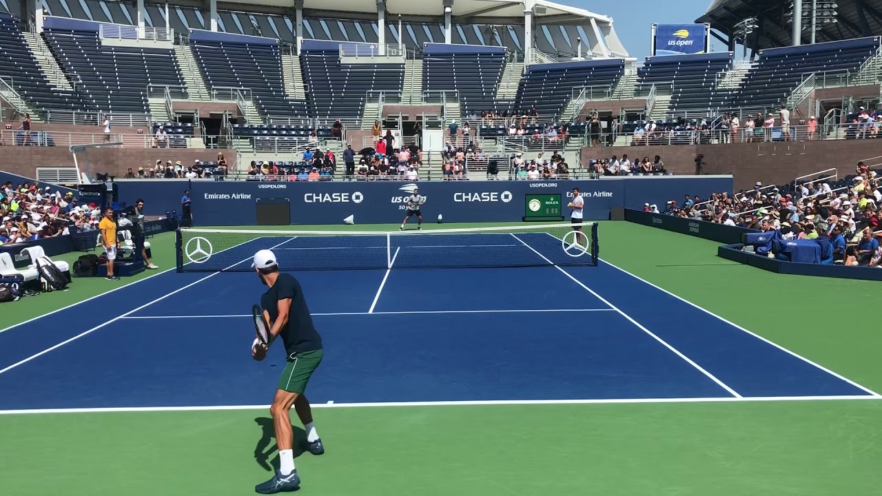 Novak Djokovic Grigor Dimitrov 2018 US OPEN Practice - Court Level ...