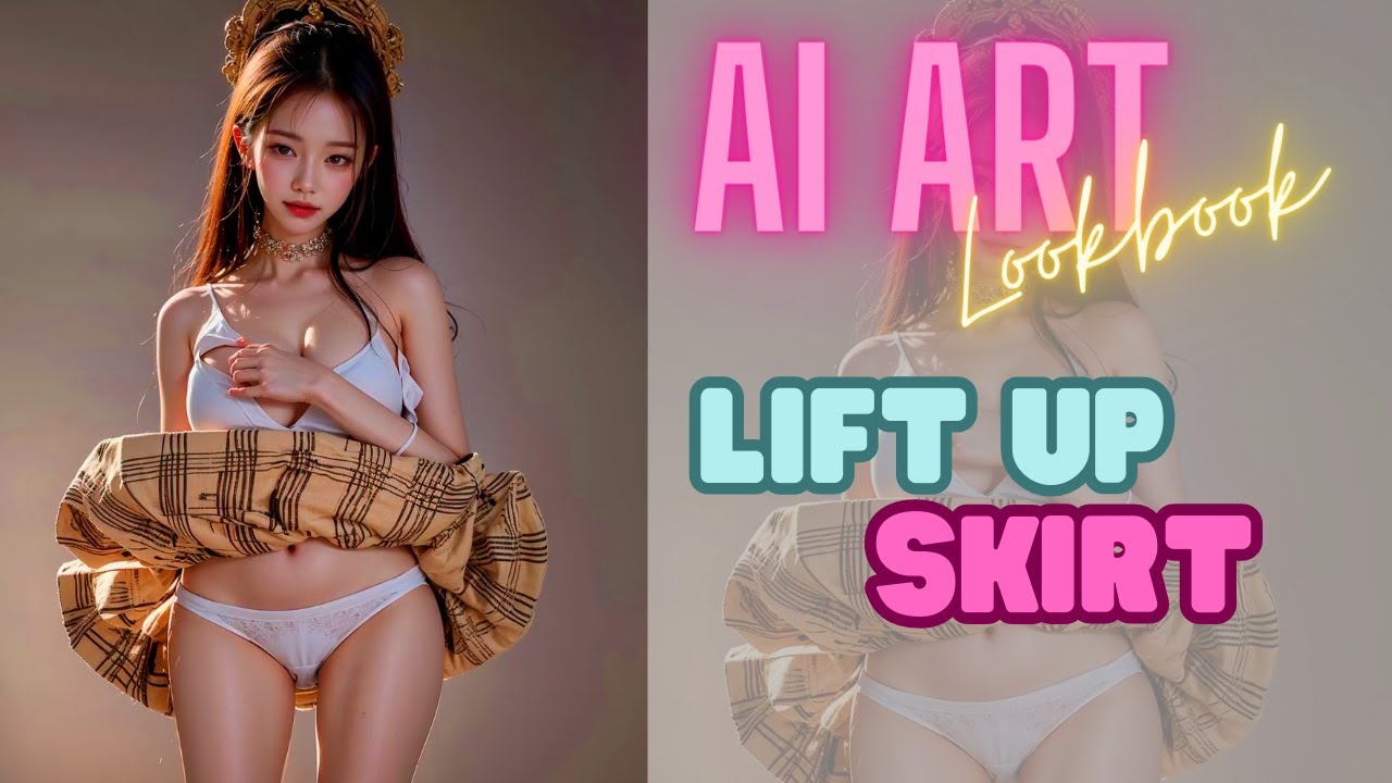 [AI ART] LOOKBOOK | AI-Generated | lift up skirt | - YouTube