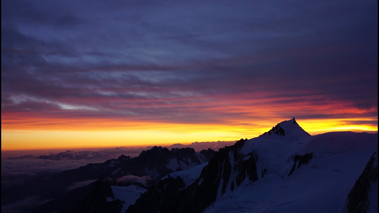 Mont Blanc 2016, Goûter Route | Aerial Footage of Aiguille du Midi ...