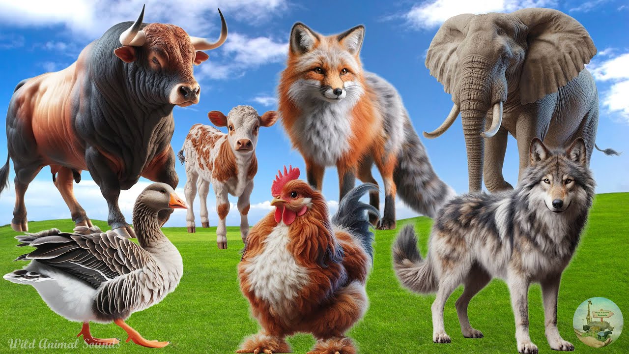Amazing Sounds of Familiar Animals: Goose, Elephant, Bull, Calf, Fox ...