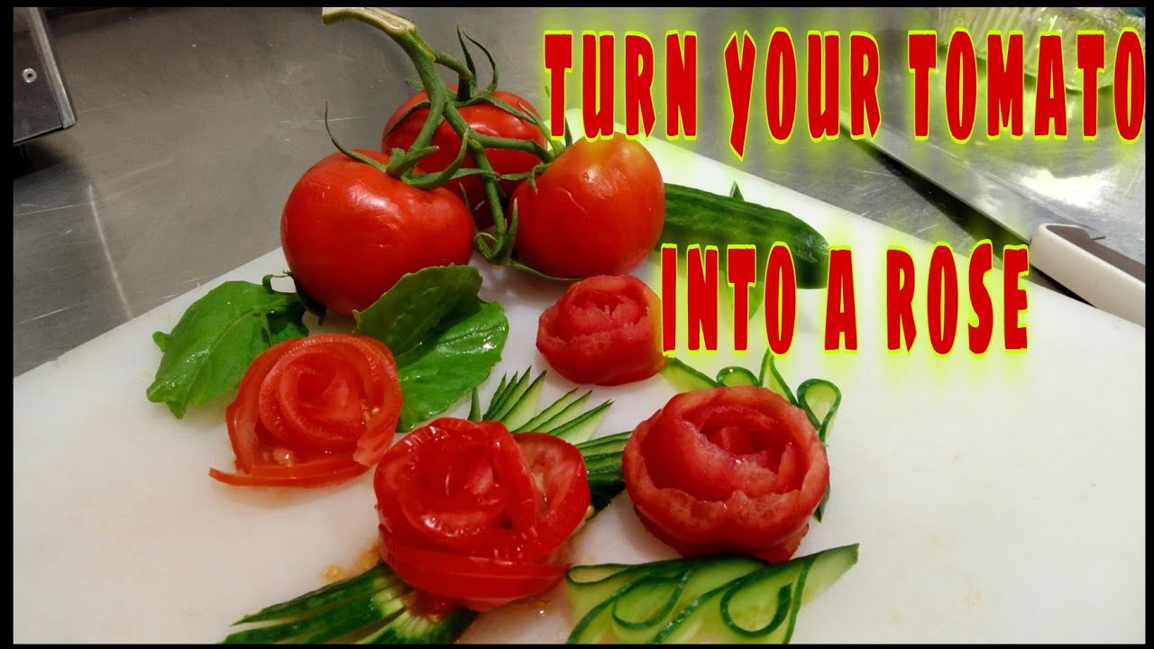 HOW TO TURN YOUR TOMATO INTO A ROSE | GARNISH | k.macoolit - YouTube