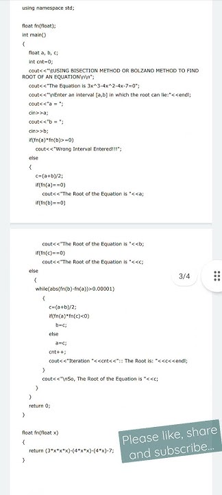 Bisection Method Part- 1 | Find Roots | Basic C++ Program - YouTube