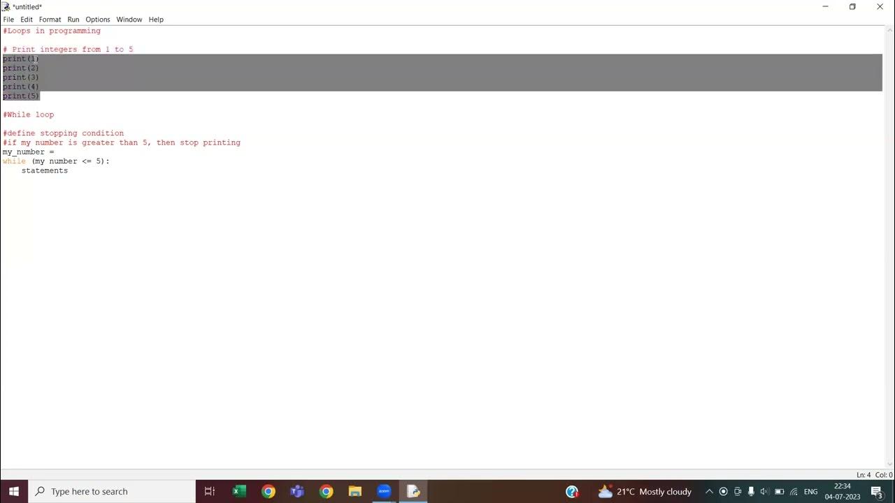 Lecture 06: Introduction to sequentials (loops) - "while" loop - YouTube