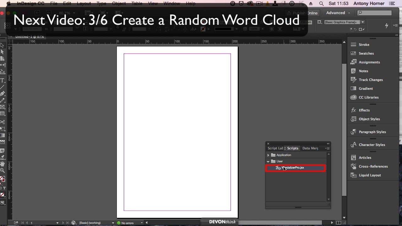 2/6 Create Word Clouds in InDesign with Wordalizer - Installing ...