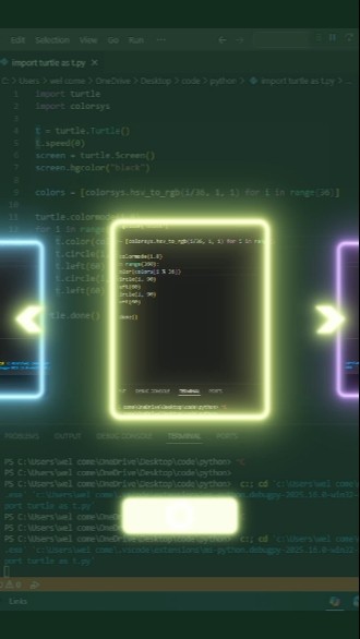 Make a Design 🤩 with Python Turtle #python #coding #programming #phonk ...