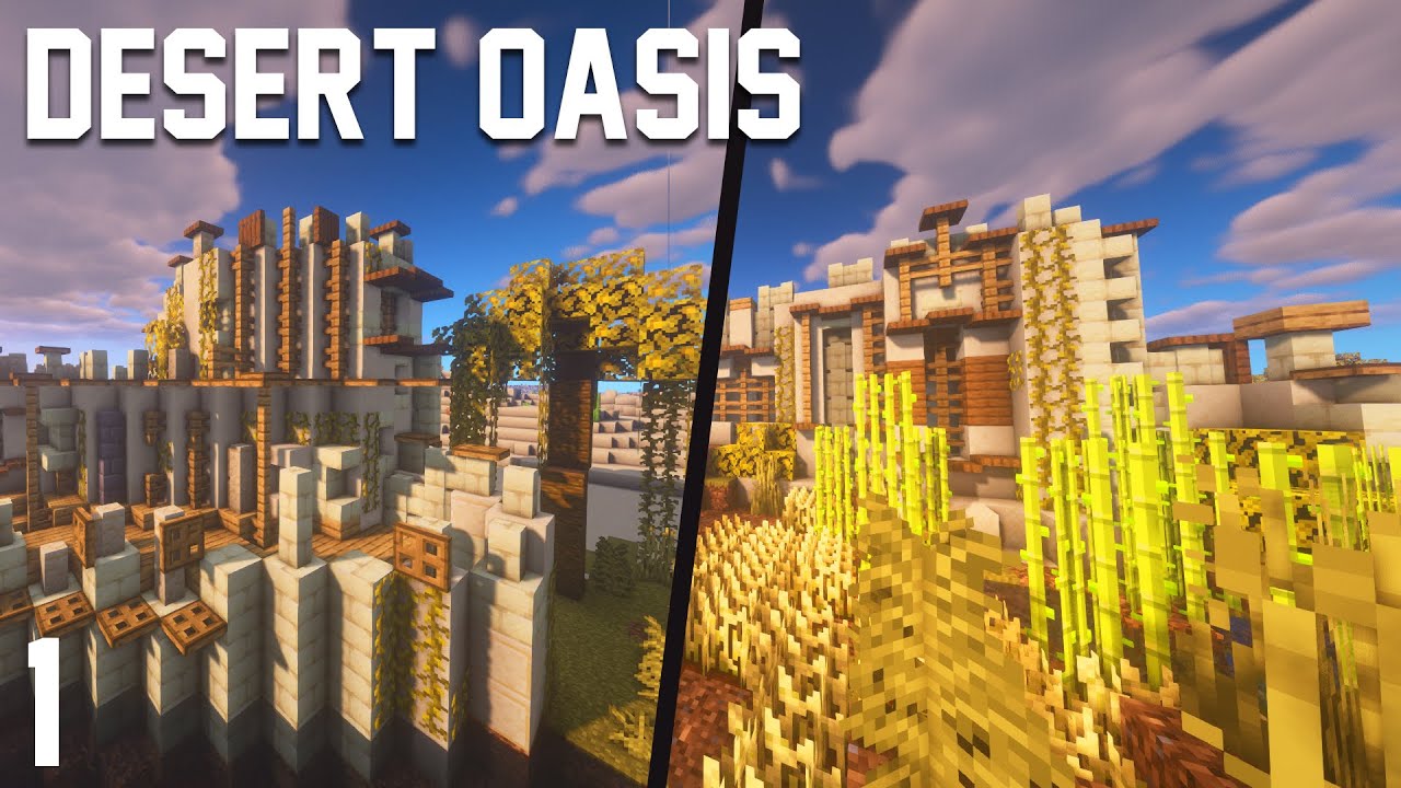 Minecraft Desert Oasis Build - Beginning of the Town [1] - YouTube