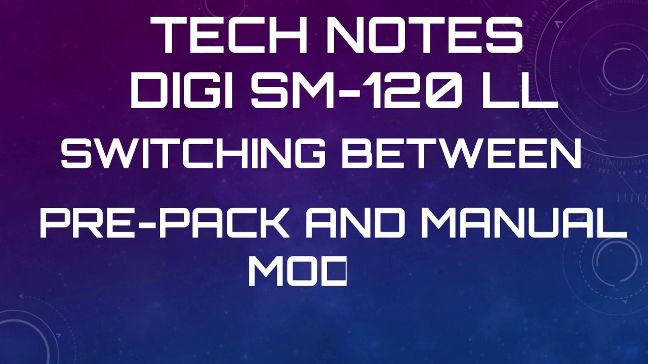 DIGI SM 120 - Using the "Manual" and "Pre-Pack" Functions - YouTube