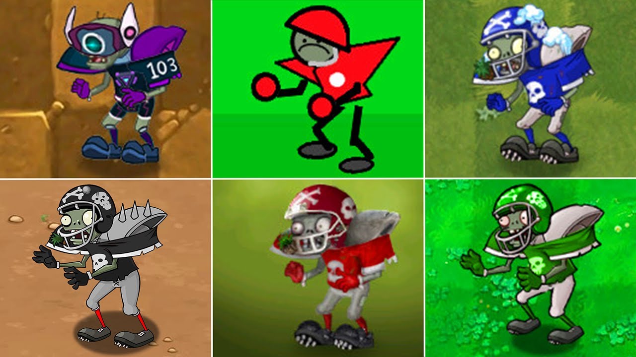 100% All FOOTBALL Zombie Plats PvZ Mod - YouTube