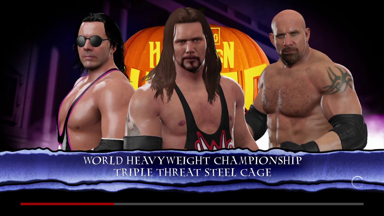 WWE 2K17 Goldberg VS Kevin Nash,Bret Hart '98 Triple Threat Steel Cage ...