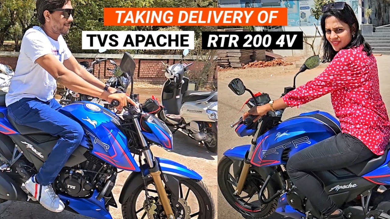 Taking Delivery of Apache RTR 200 4V 2024 Matte Blue 😍 No KTM, No Royal ...