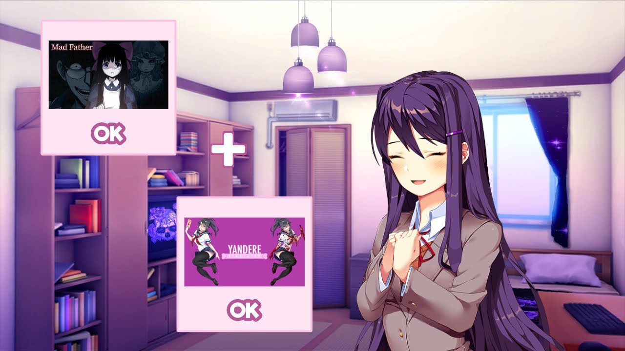 Yuri from DDLC plays Yandere simulator this is great for her mental ...
