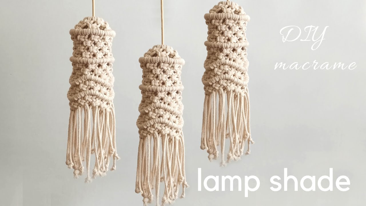 DIY macrame lamp shade, small macrame chandelier, no hoops macrame ...