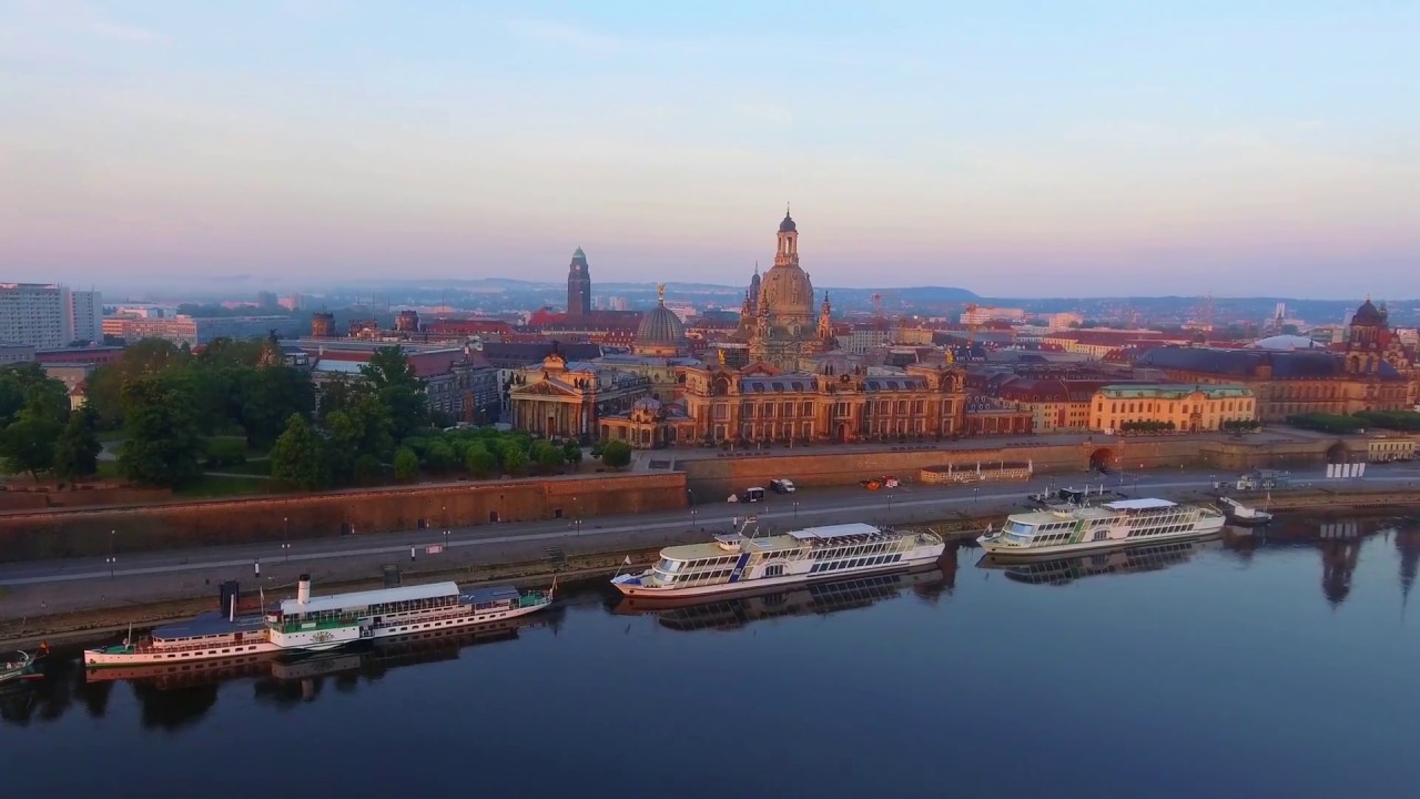 Dresden from above - 4k - YouTube