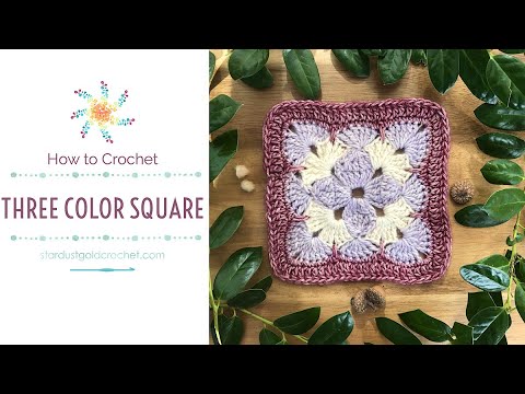 Crochet Three Color Square | Stitch Explorers | How to Crochet a Square ...