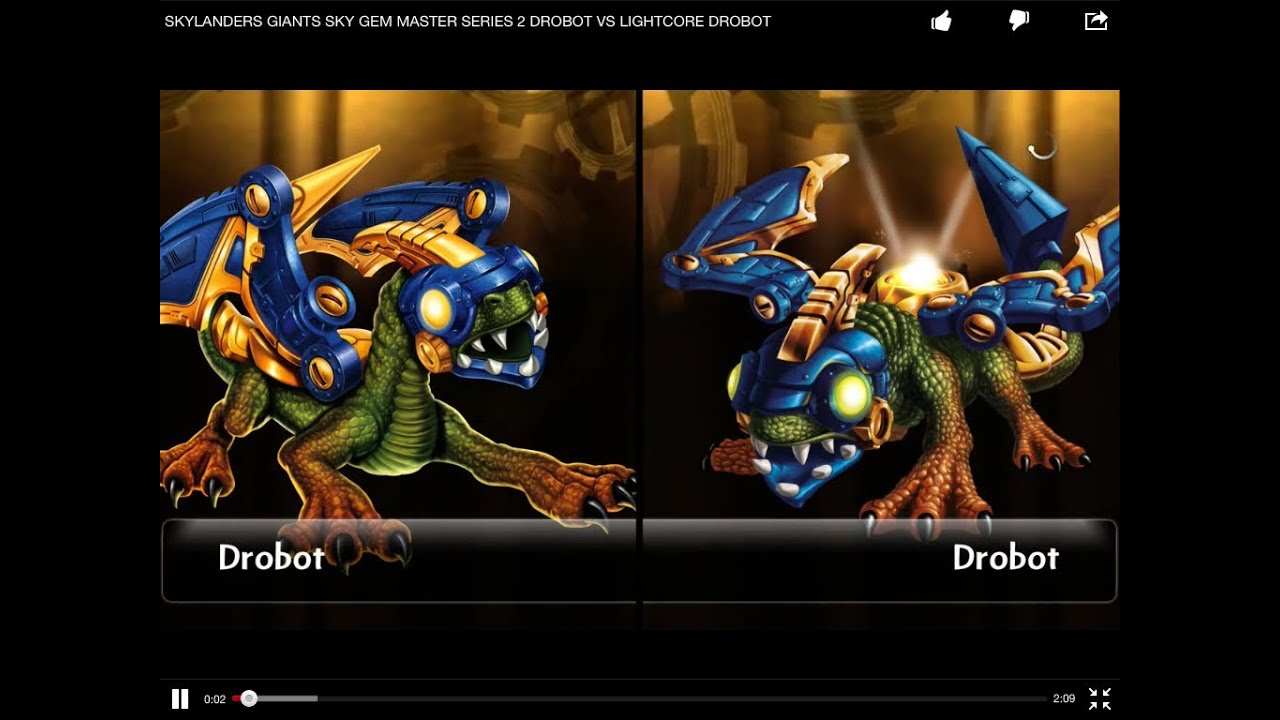 SKYLANDERS GIANTS SKY GEM MASTER SERIES 2 DROBOT VS LIGHTCORE DROBOT ...