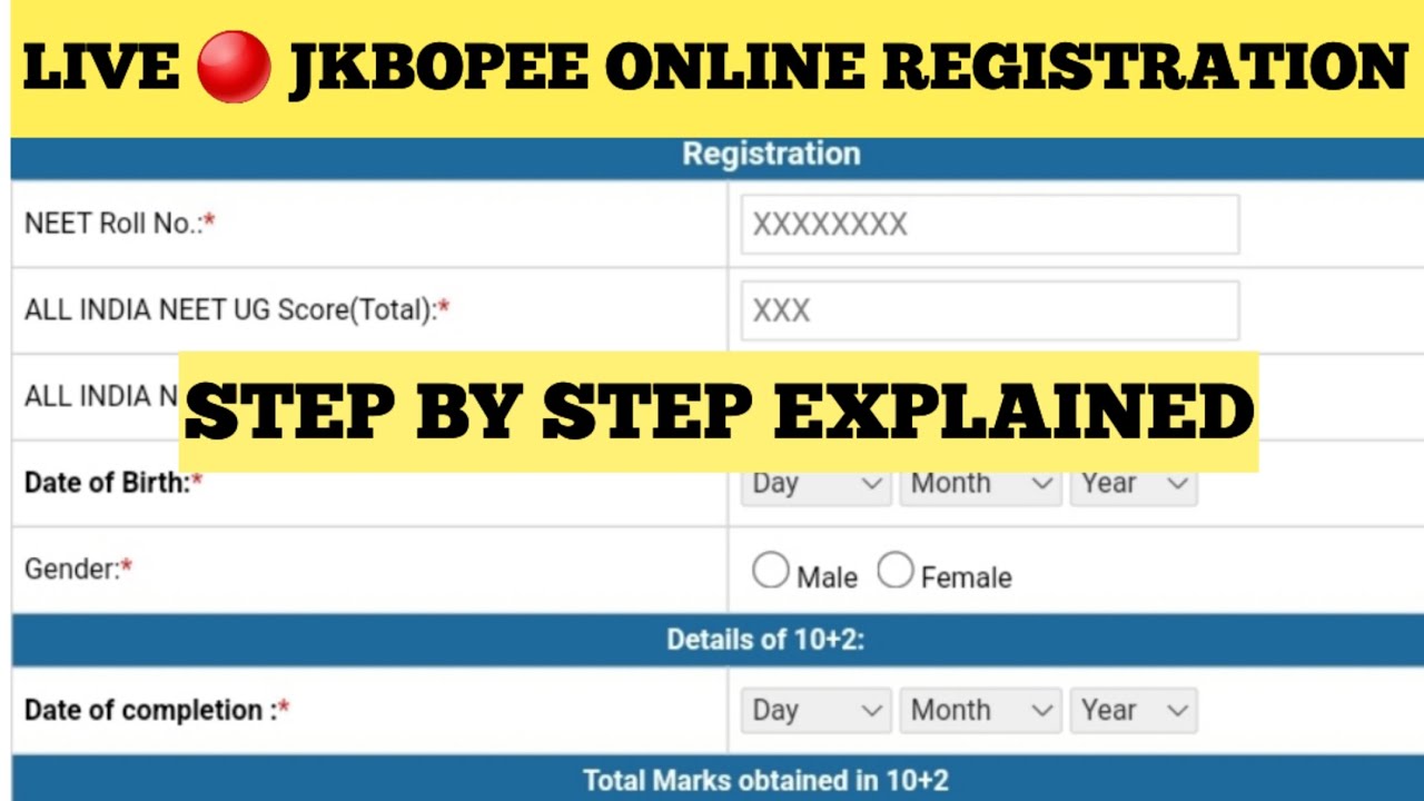 LIVE🔴 JKBOPEE REGISTRATION STEP BY STEP EXPLAINED!! DOCUMENTS SUBMIT ...