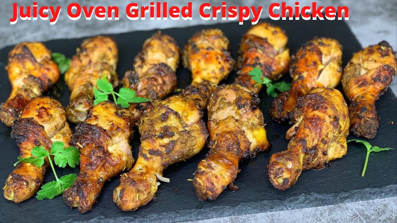 JUICY OVEN GRILLED CRISPY CHICKEN RECIPE | GHANA STYLE | Melts right in ...