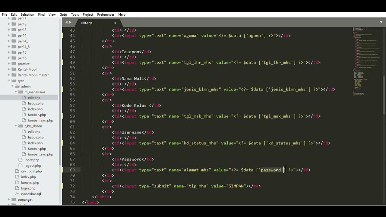 Cara Mengedit Coding C xampp htdocs edit php htdocs Sublime Text UNREGISTERED - YouTube