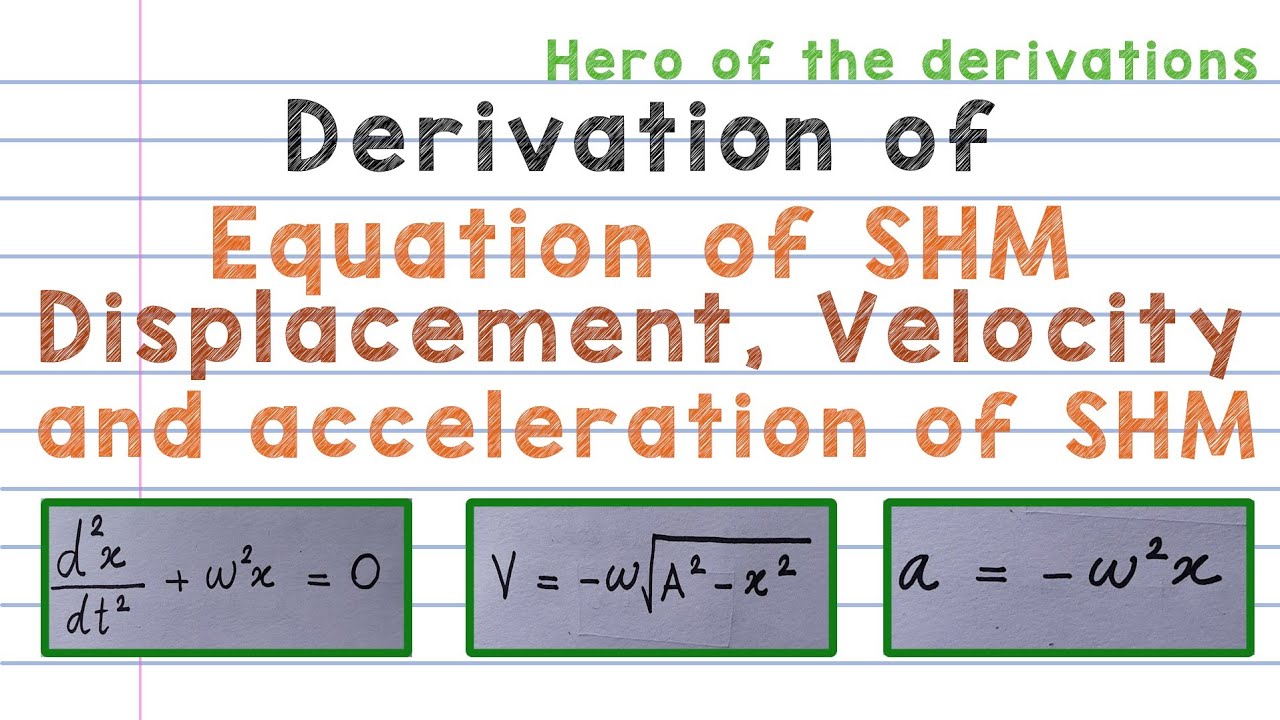Derivation Of Differential Equation Of SHM Derivation Of Displacement