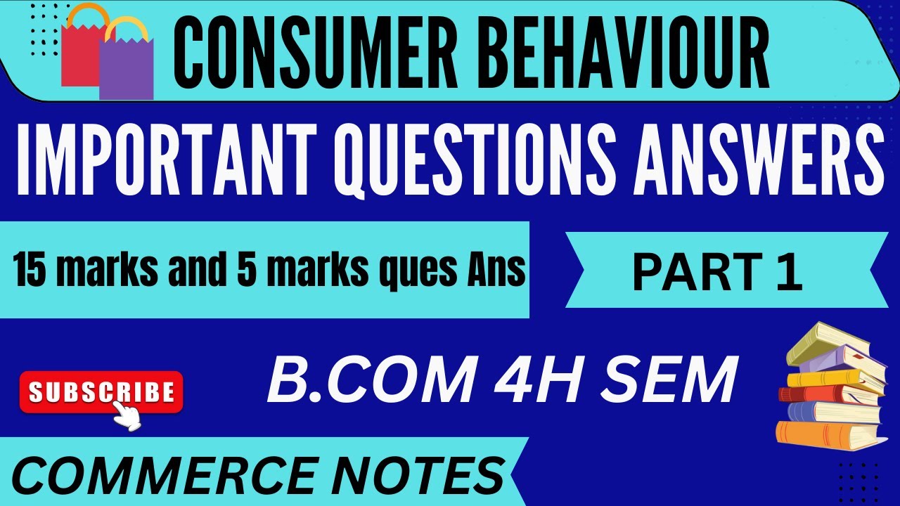 Consumer Behavior All Important 5- & 15-Marks Ques Ans | Part 1 | BCom ...