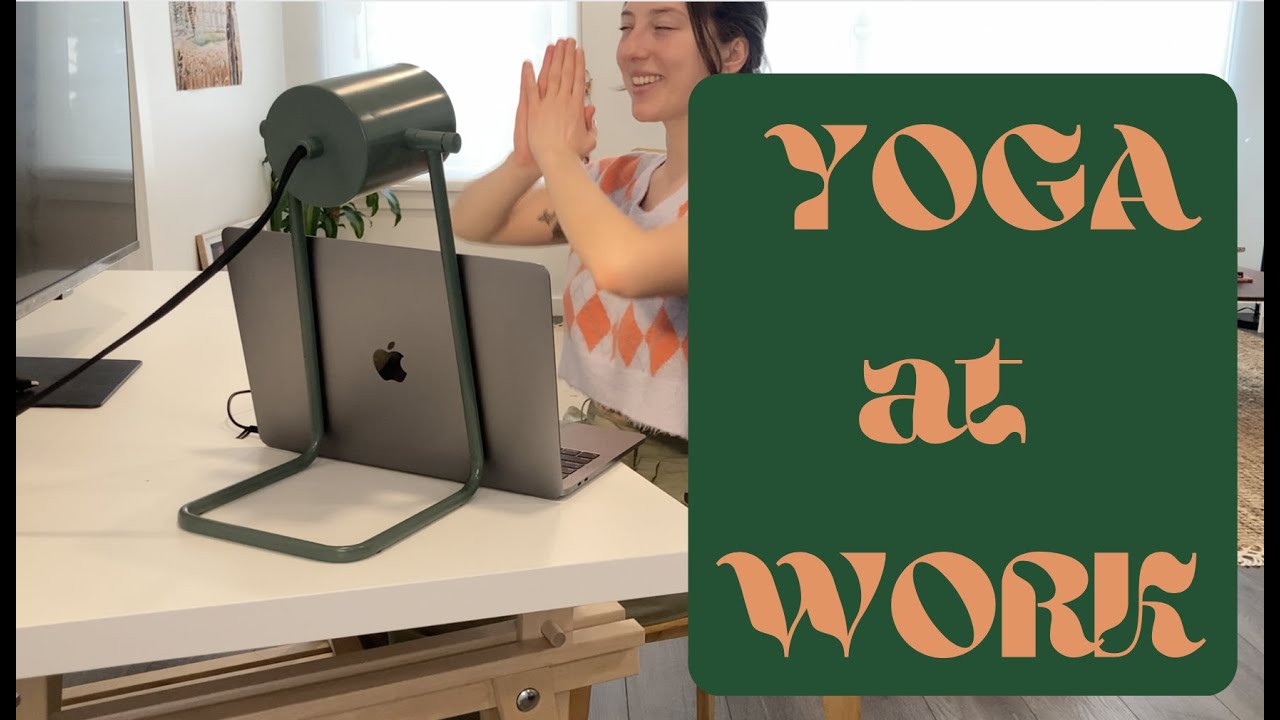 5 Minute Desk Yoga // YOGA AT WORK - YouTube