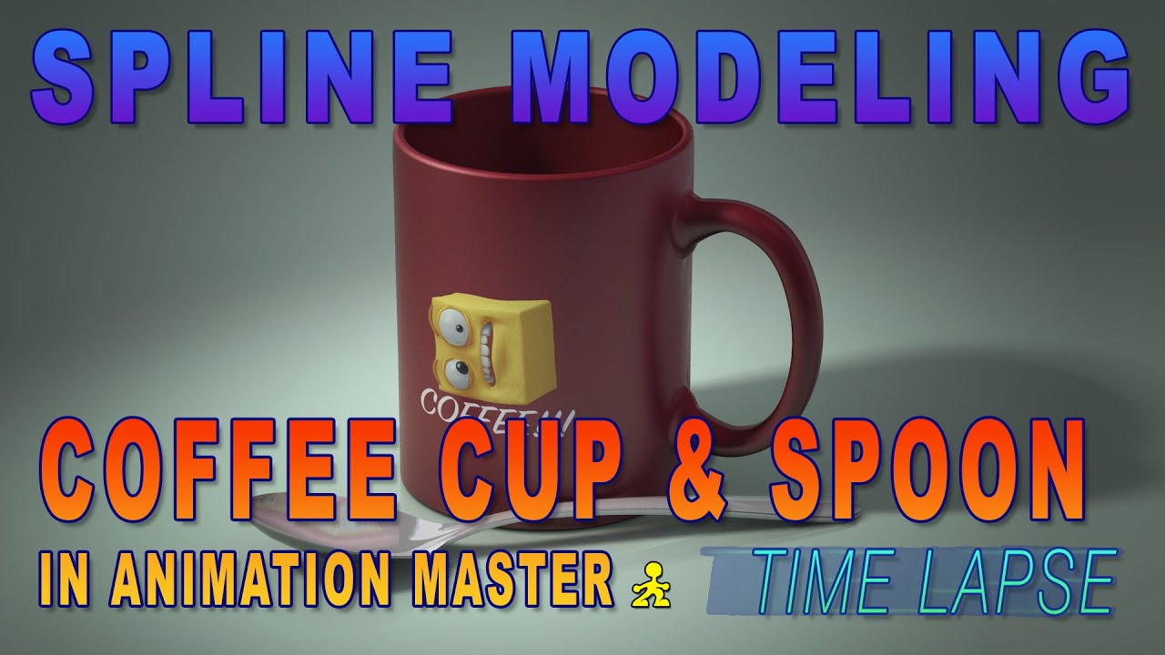 Spline modeling a Coffee Cup and Spoon in Animation:Master (timelapse ...