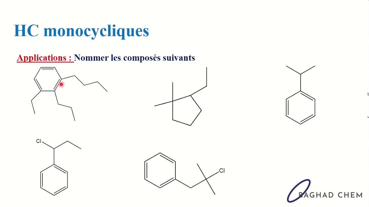 Chimie organique 1 - Chapitre 1 : Nomenclature - Part 5 : HC cycliques ...