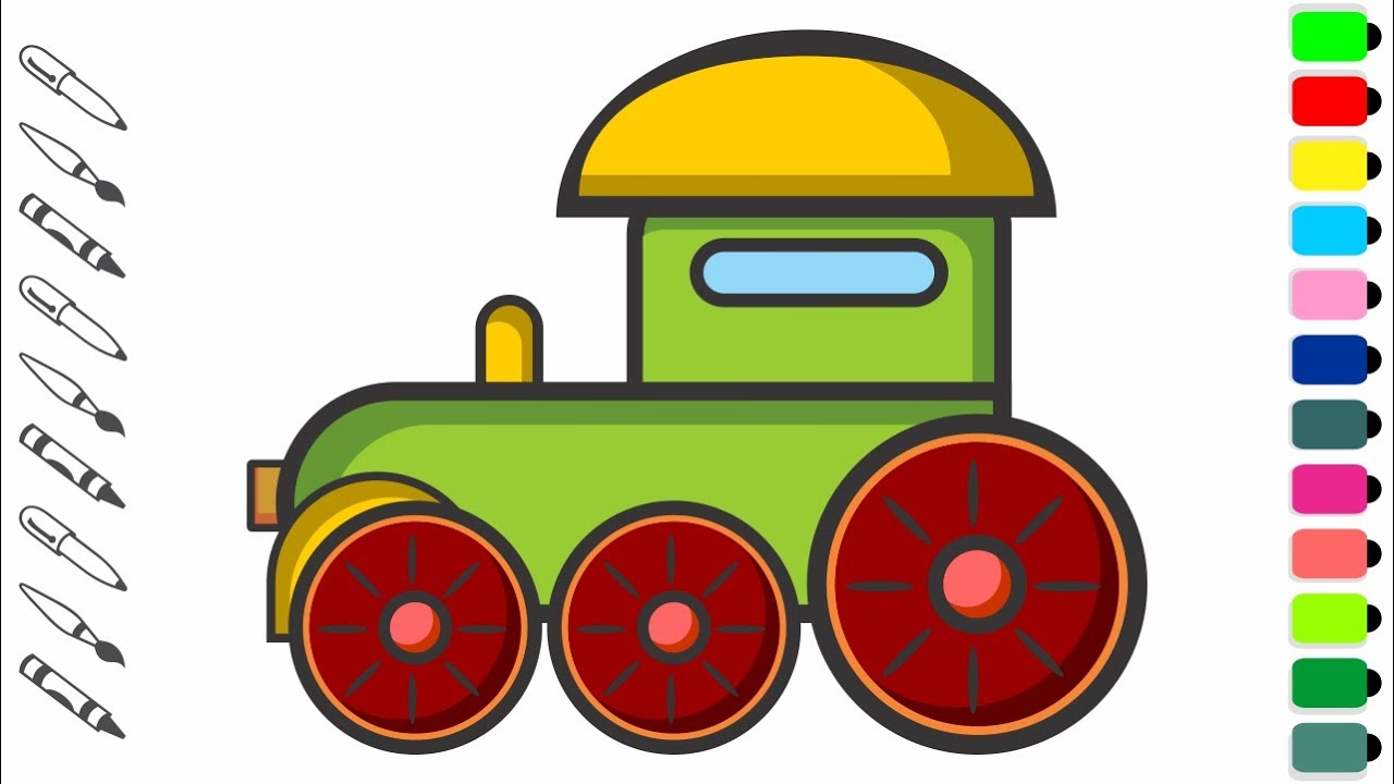 Train Cartoon Drawing I CorelDraw Tutorial I Cartoon Drawing - YouTube