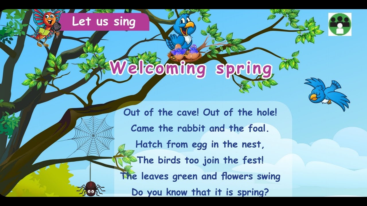 Welcoming spring 3rd std 2nd term English poem - YouTube