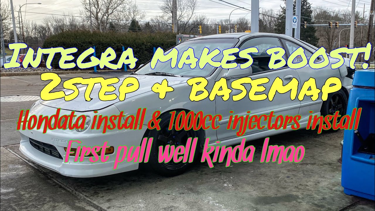 Integra turbo makes boost | 2step - base map | hondata s300 install ...